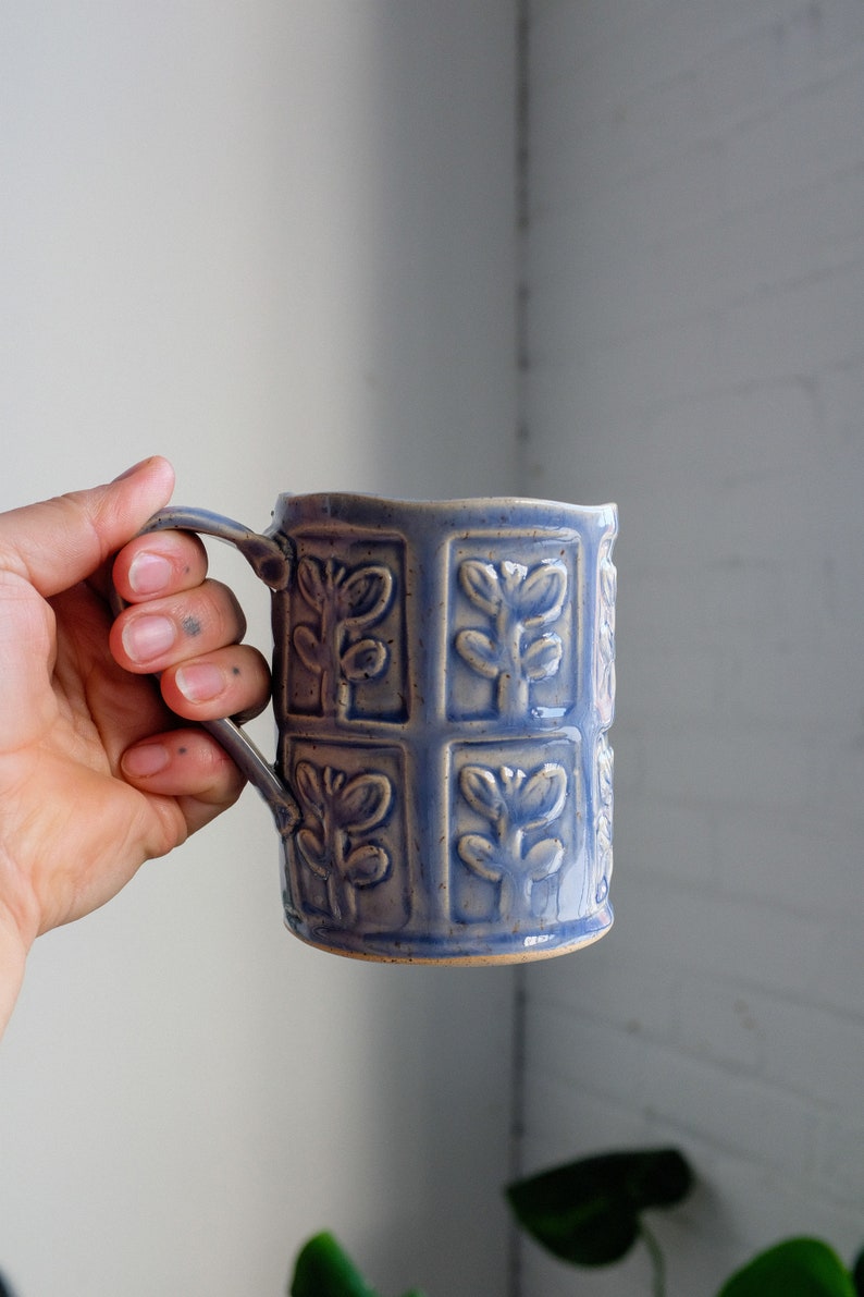 Handmade Ceramic Mug, Tulip Pattern, 14oz | Made to Order - Etsy