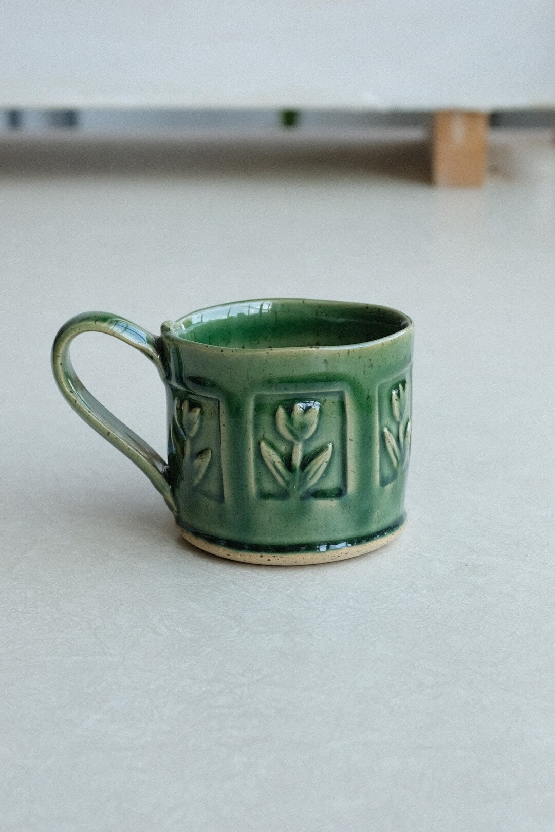 Handmade Ceramic Mug, Tulip Stamp Pattern | 10 Oz | Made to Order - Etsy