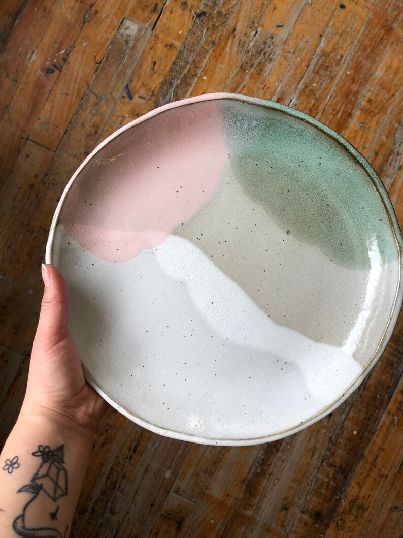 Colourful Ceramic Plate Handmade Pottery Dinner Plate Blue | Etsy