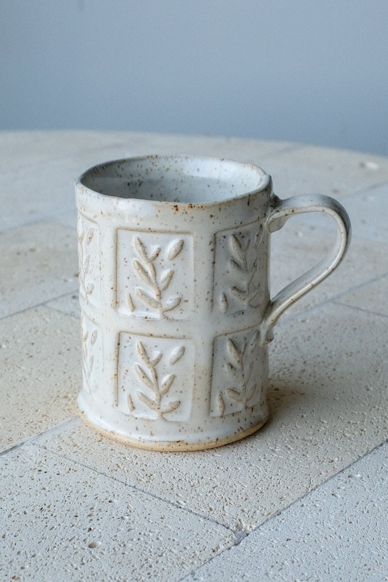 Handmade Ceramic Mug, Tulip Pattern, 14oz | Made to Order - Etsy