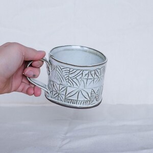Patterned Ceramic Mug, Handbuilt Pottery, Rustic Coffee or Tea Mug ...