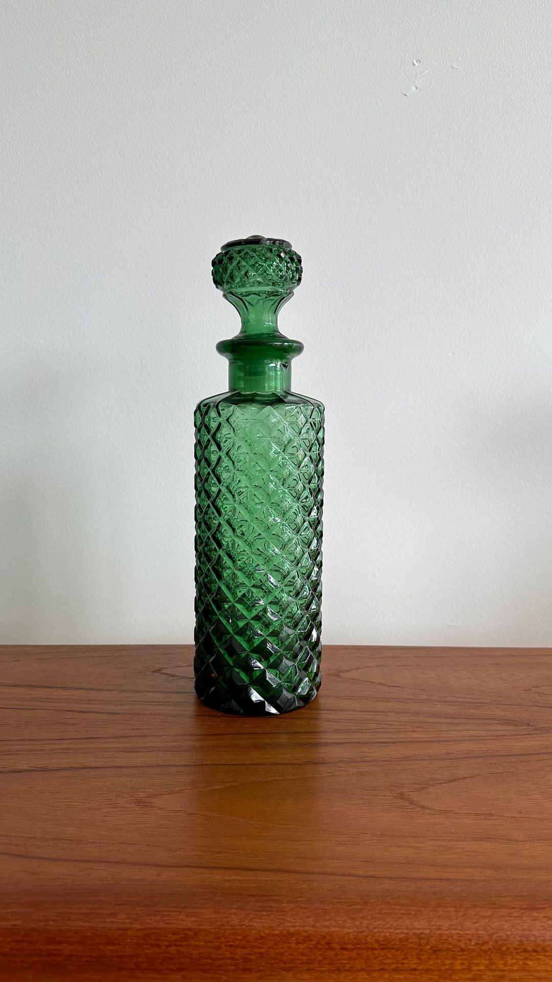 Green Italian Glass Decanter - Etsy
