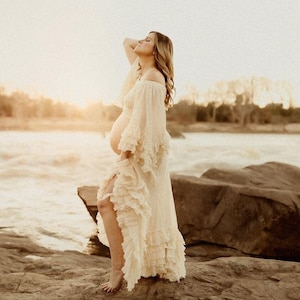 Boho Maternity Dress Set, Women's Boho Two-pieces Dress, Dress for the ...