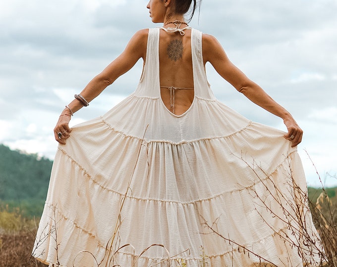 Backless Boho Dress, Maxi Boho Dress, Sexy Boho Dress, Boho Wedding ...