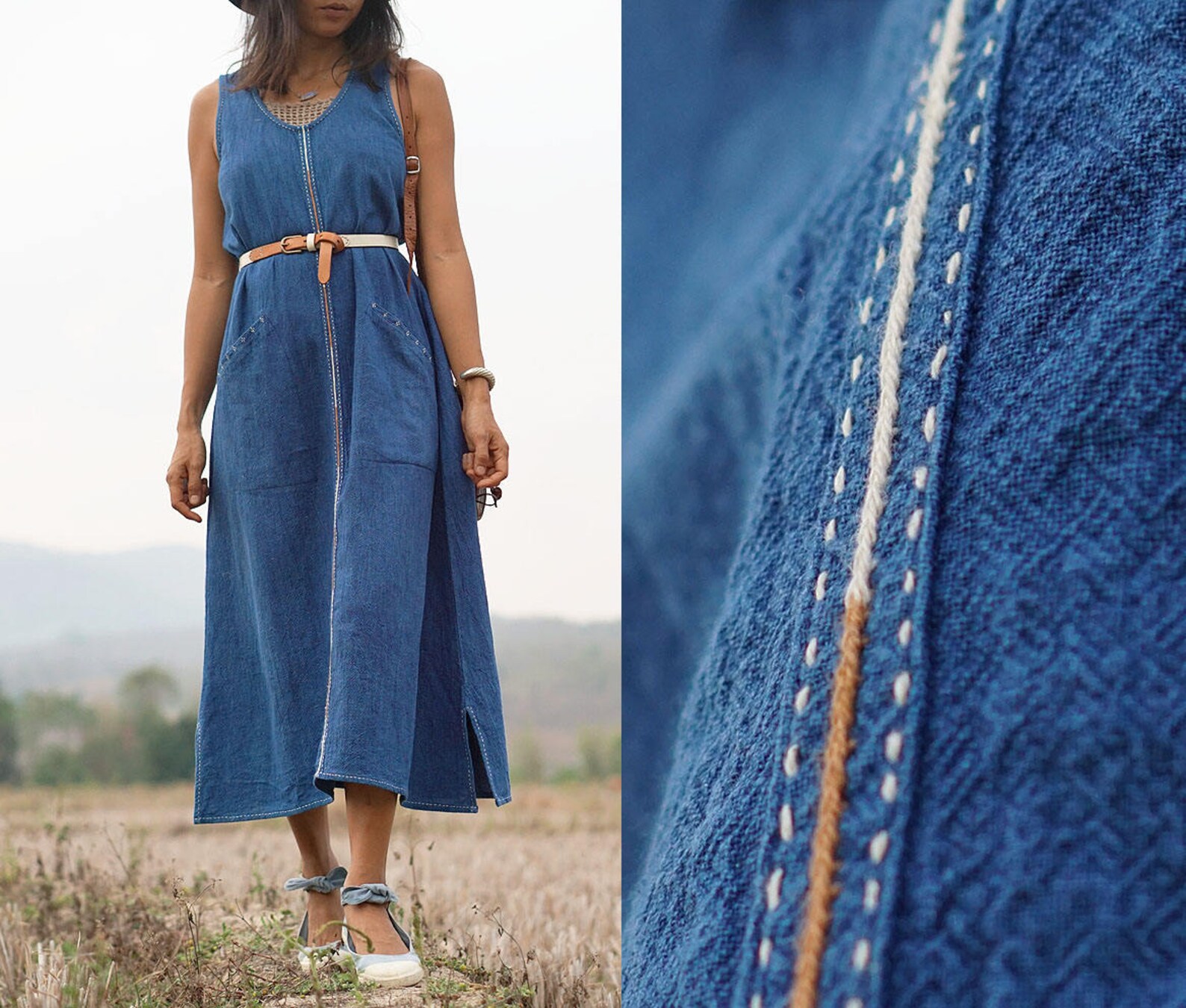 Indigo Dress Blue Indigo Dress Natural Indigo Dress Long - Etsy