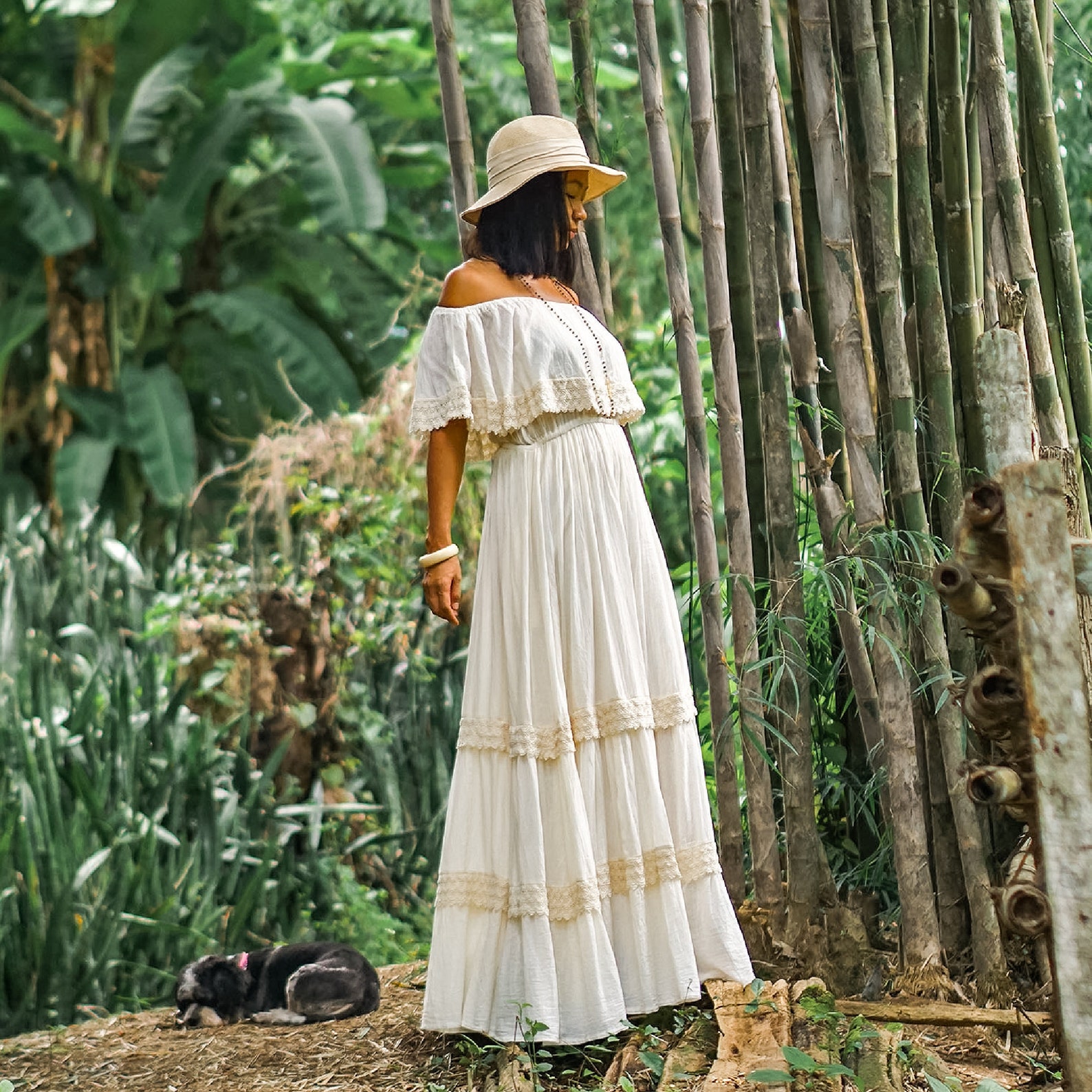 Off Shoulder Lace Ruffle Dress for Women Long off White Flare - Etsy