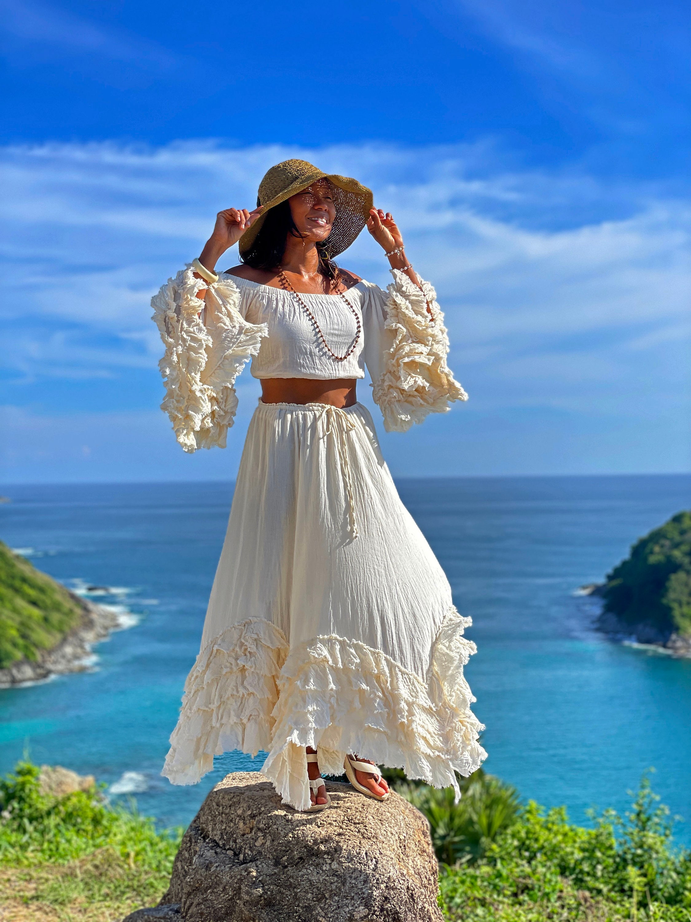 Boho Clothing Set Boho Set Women Clothing Set White | Etsy