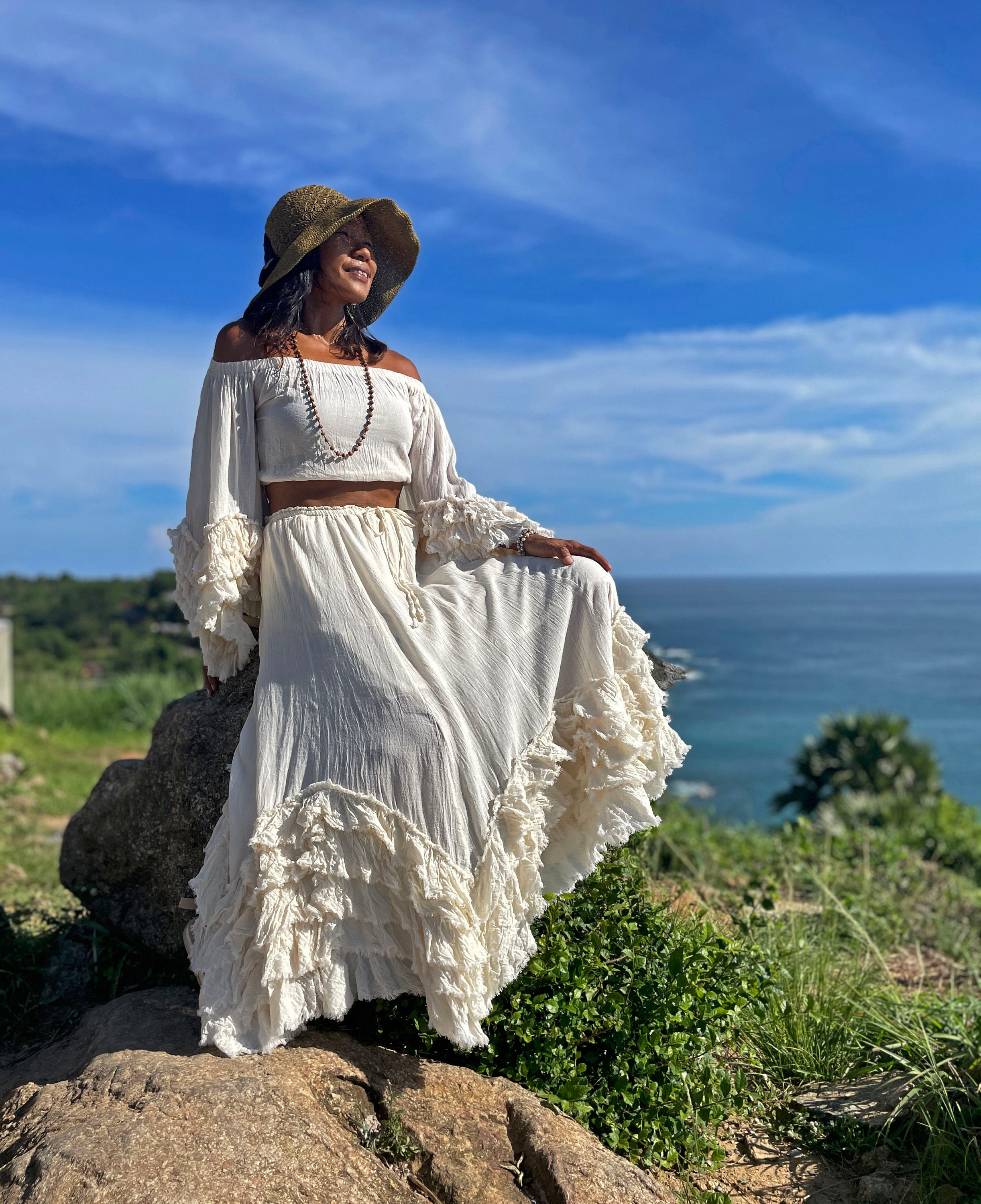 Boho Clothing Set Boho Set Women Clothing Set White | Etsy