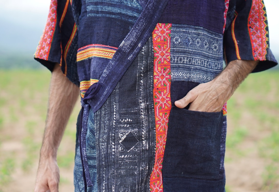 Kimono di canapa da uomo, Kimono da uomo, Abbigliamento di canapa ...