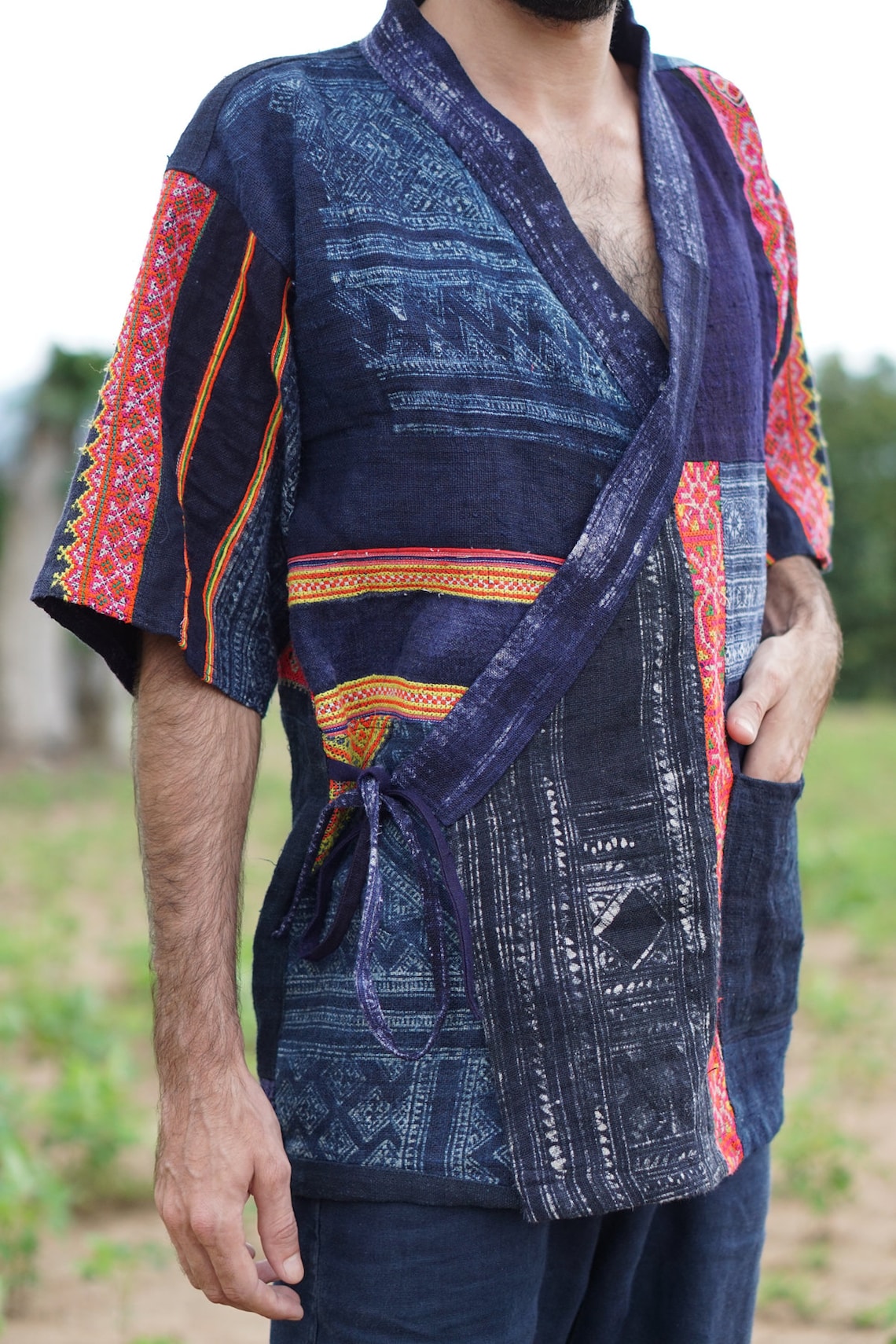 Kimono di canapa da uomo, Kimono da uomo, Abbigliamento di canapa ...