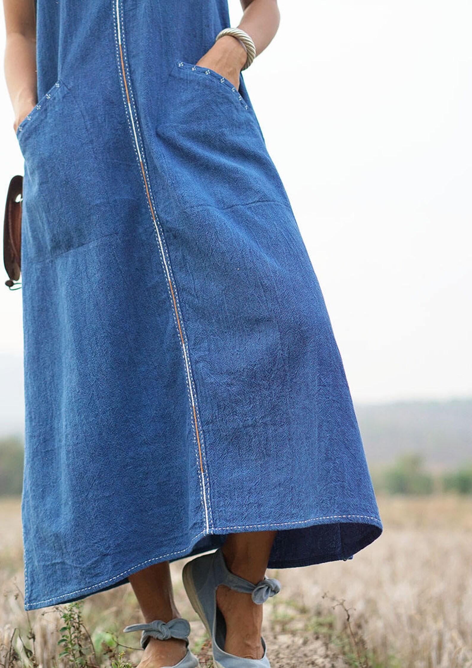 Indigo Dress Blue Indigo Dress Natural Indigo Dress Long - Etsy