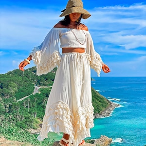 Boho Maternity Dress Set, Women's Boho Two-pieces Dress, Dress for the ...