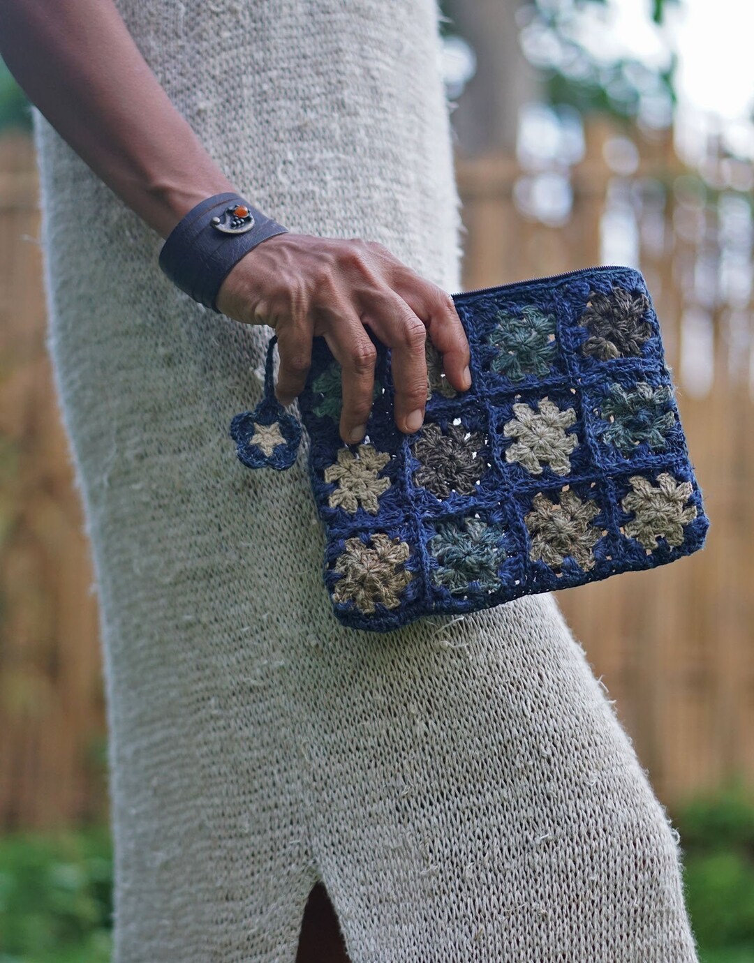 Mini Hemp Handmade Crochet Pouch for Men and Women, Hemp Yarn Hand Dyed ...