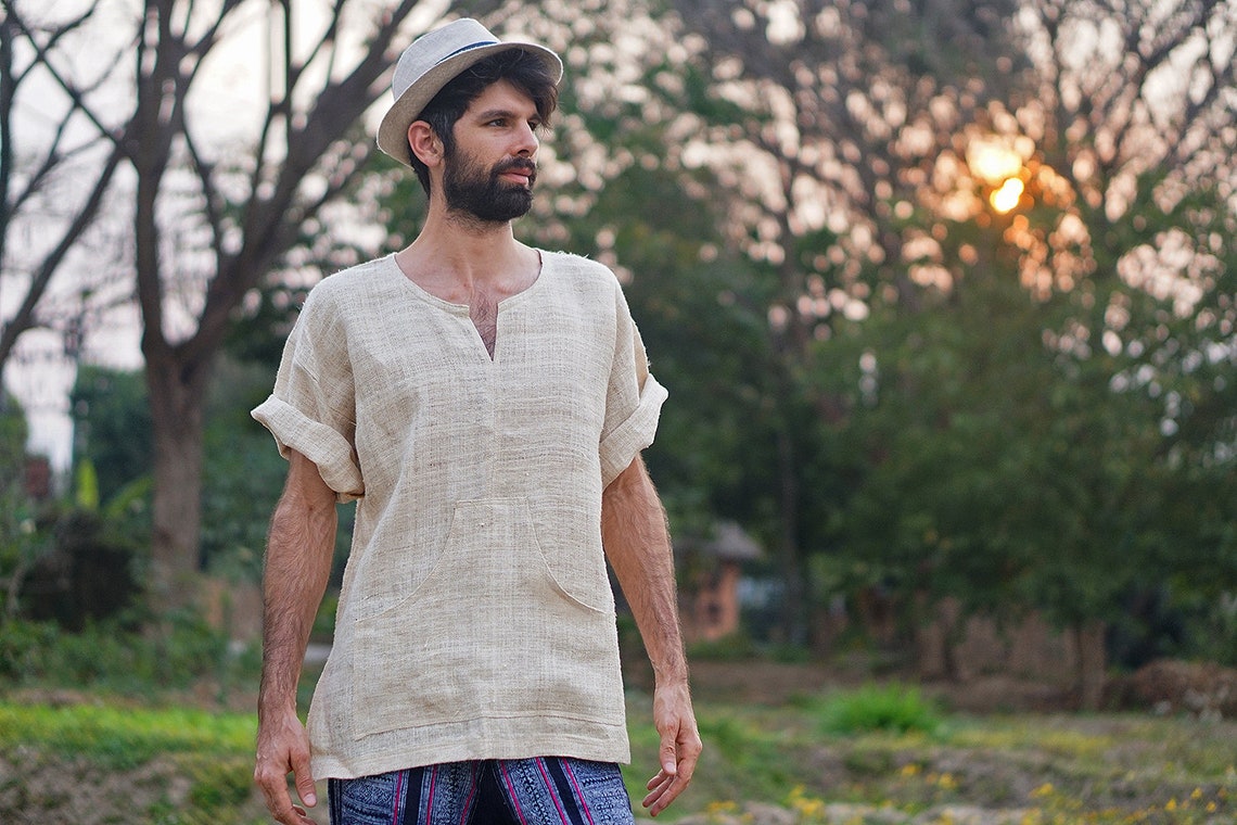 Hemp Shirt Hemp Shirt for Men Natural Hemp Clothing Natural | Etsy