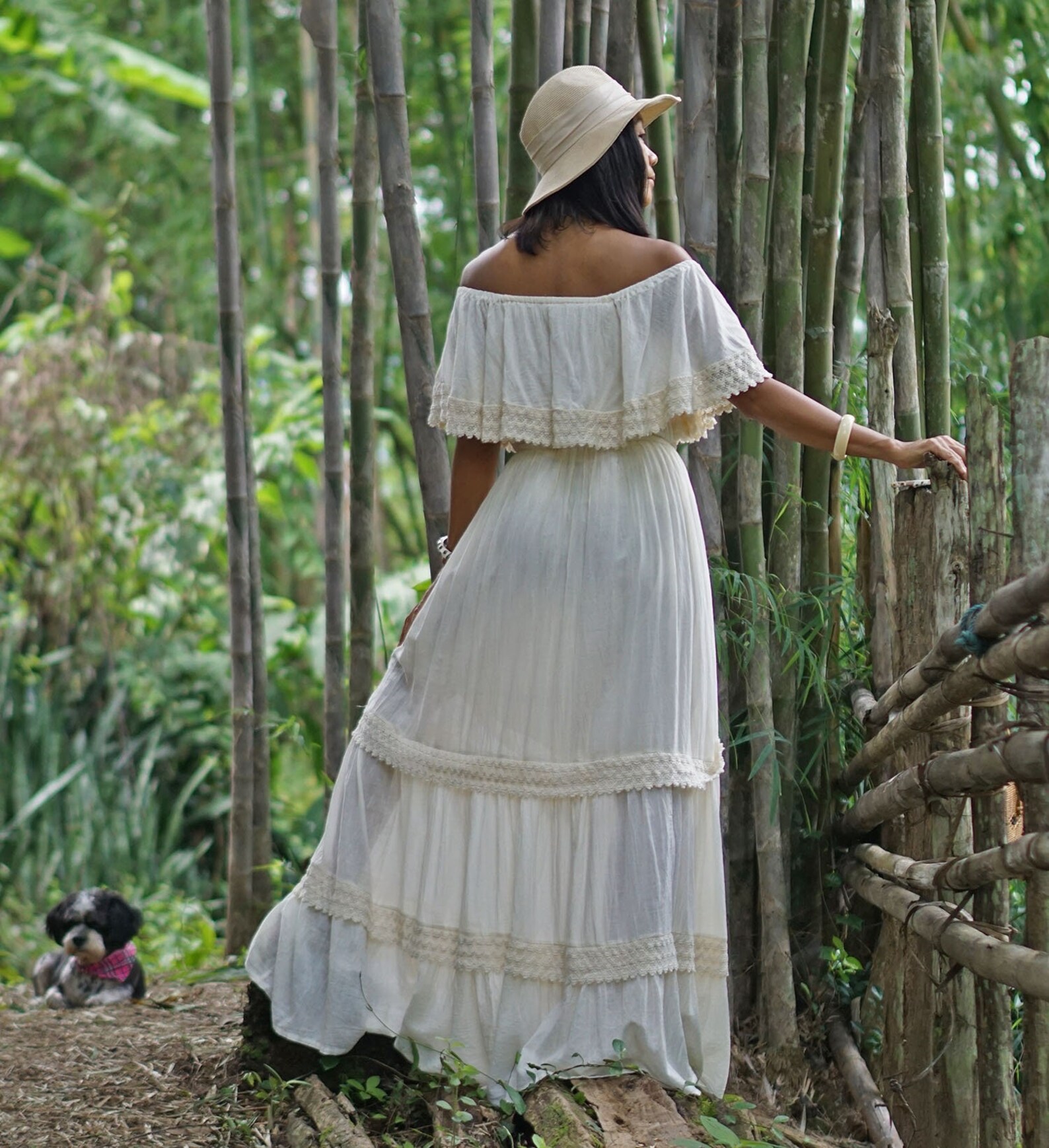 Off Shoulder Lace Ruffle Dress for Women Long off White Flare - Etsy