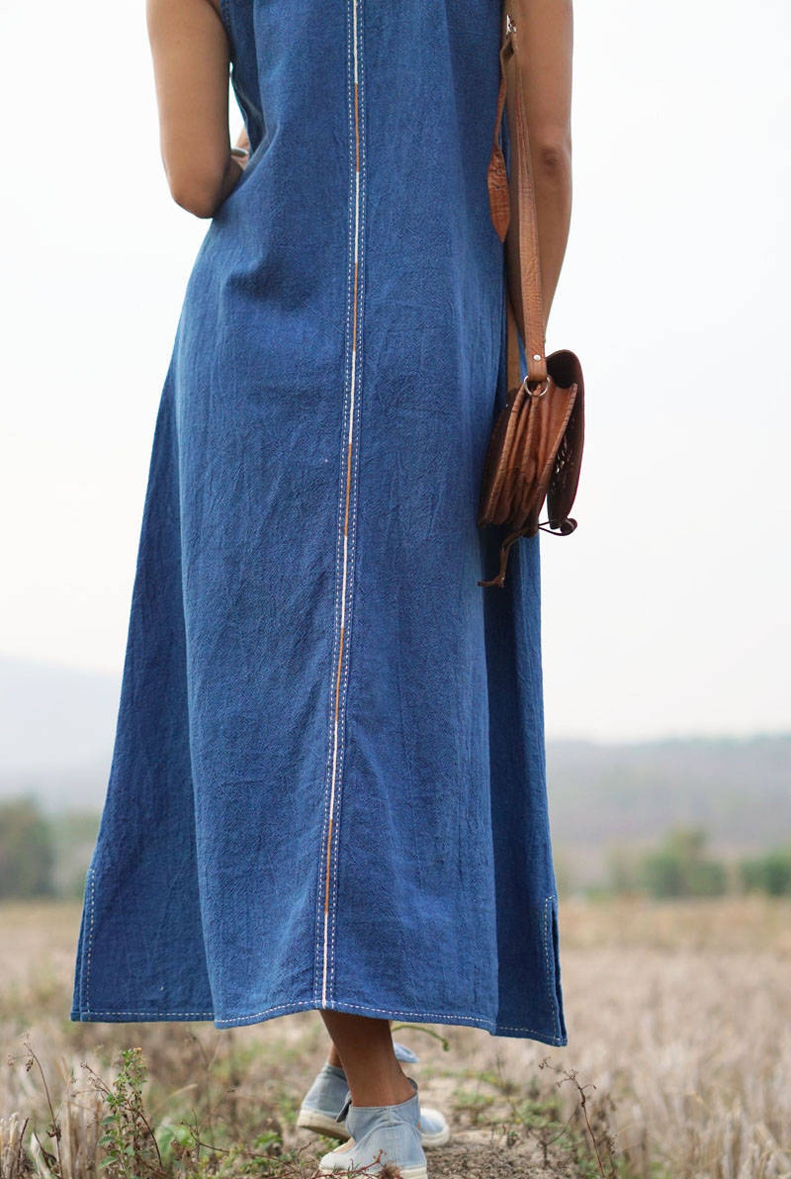 Indigo Dress Blue Indigo Dress Natural Indigo Dress Long - Etsy