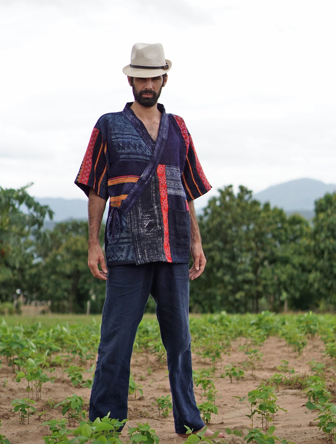 Kimono di canapa da uomo, Kimono da uomo, Abbigliamento di canapa ...