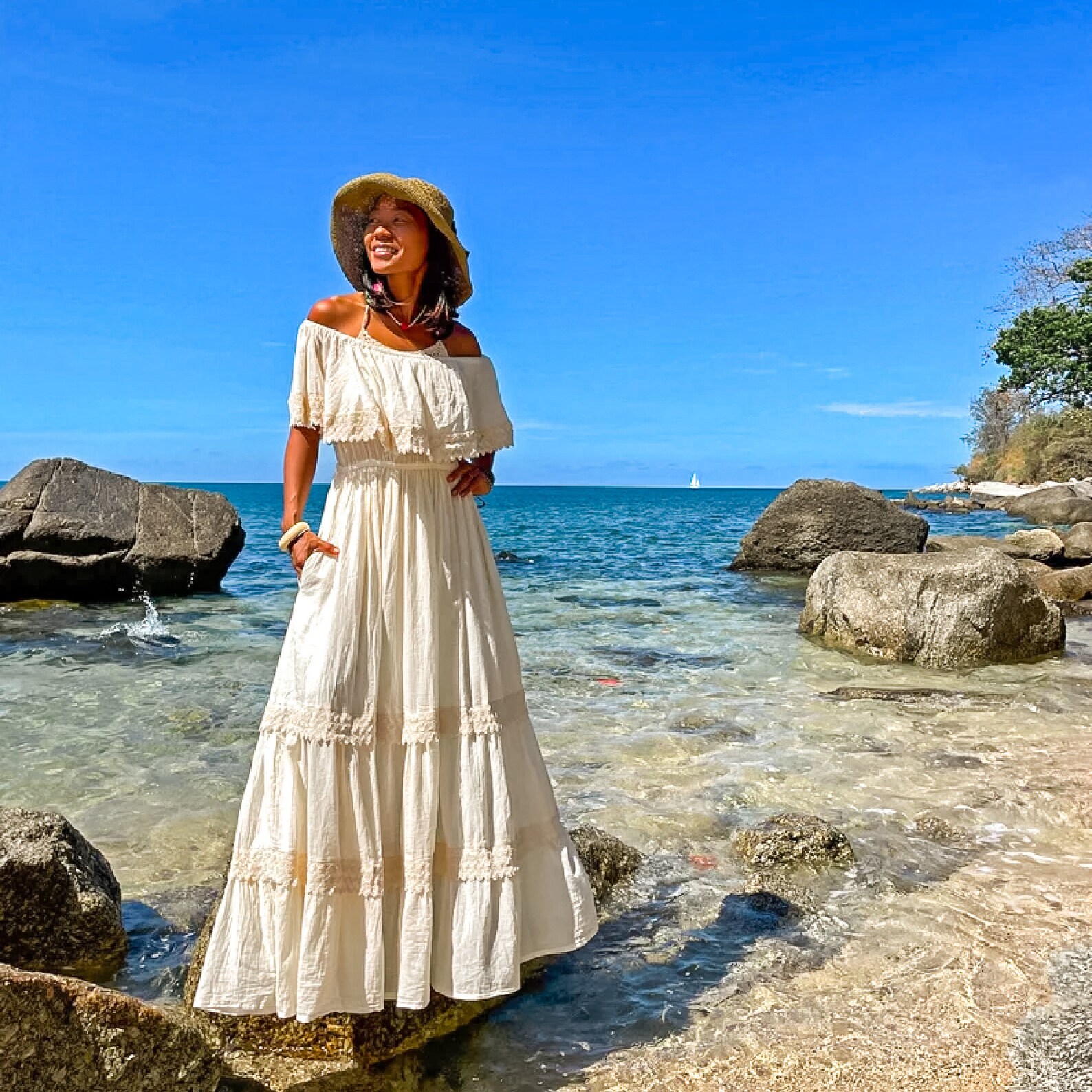 Off Shoulder Lace Ruffle Dress for Women Long off White Flare - Etsy