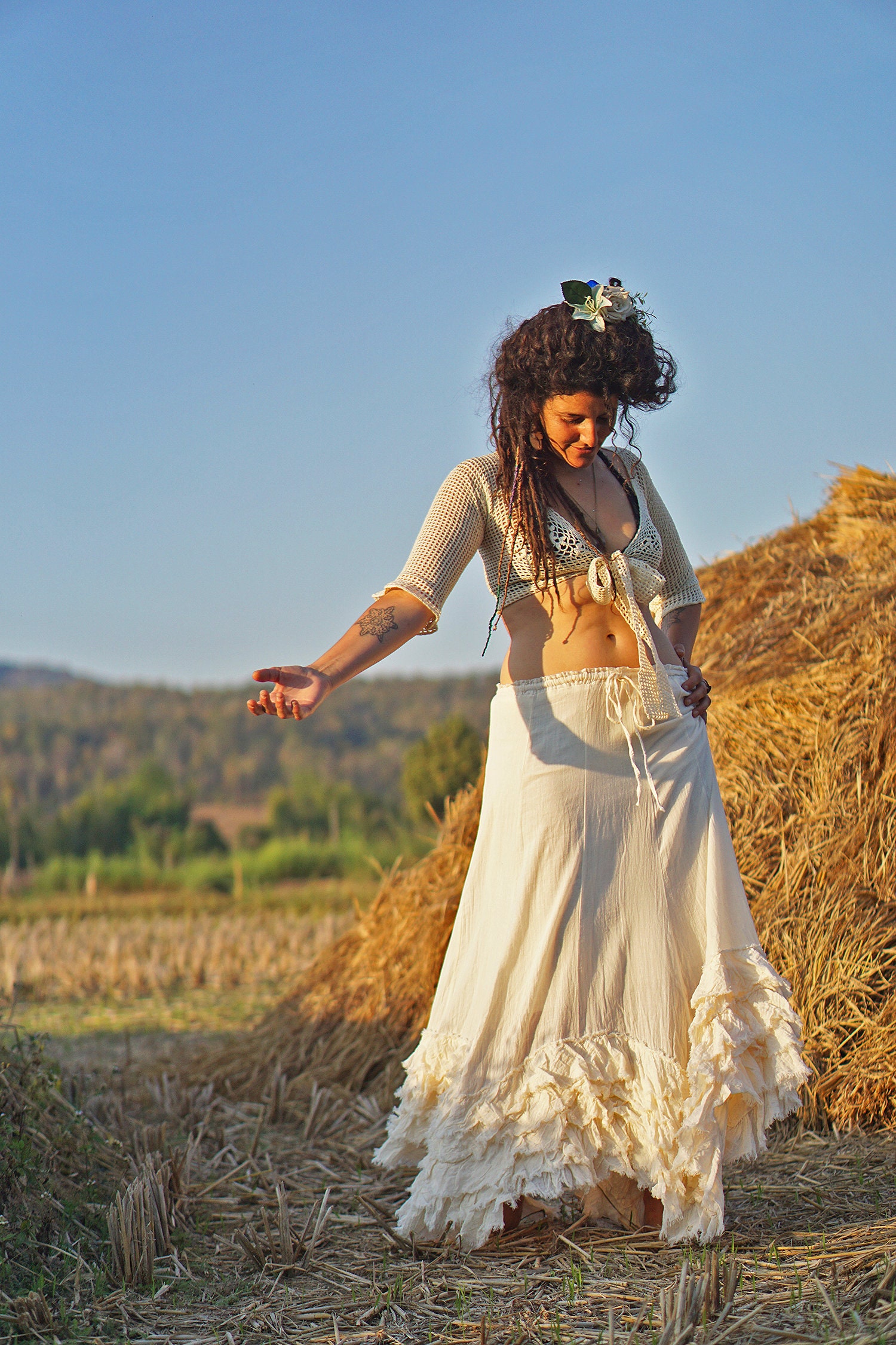 Weißer Boho Rock Boho Maxirock Langer Boho Rock Weißer | Etsy