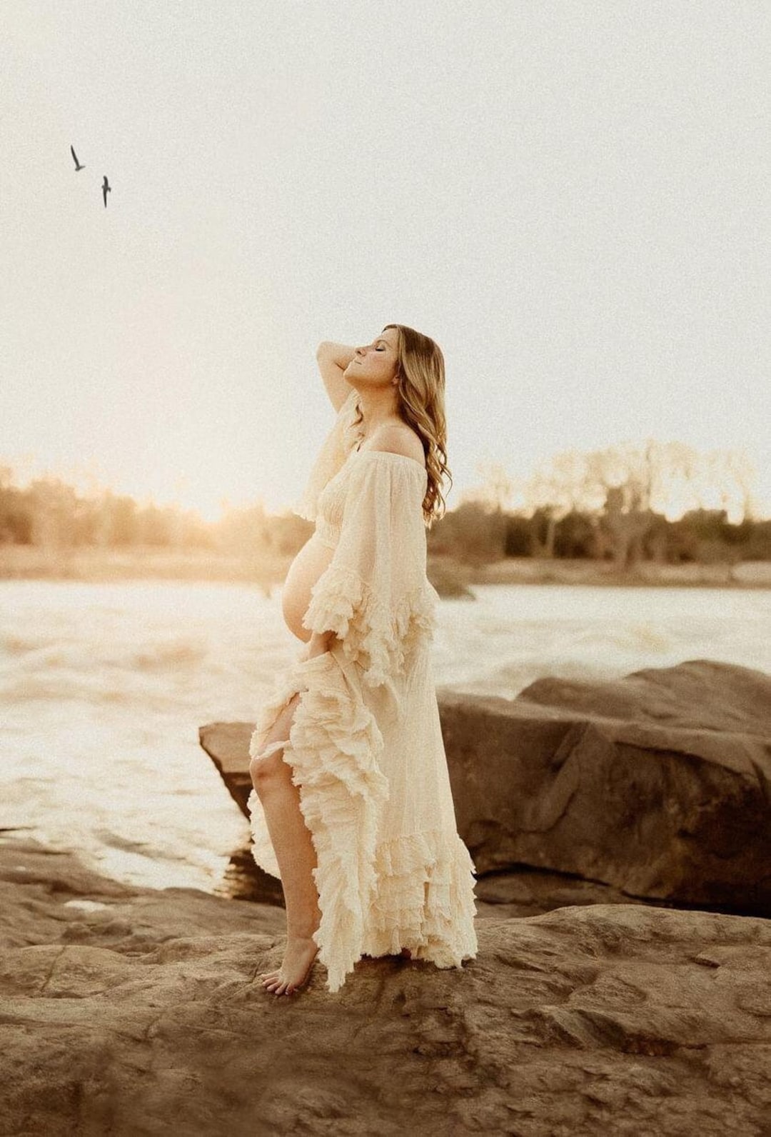 Boho Maternity Dress Set, Women's Boho Two-pieces Dress, Dress for the ...