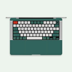 Green and Light Gray MacBook Keyboard and Palm Rest Skin | Bold Design ...