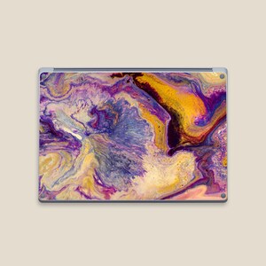 Vibrant Liquid Art Surface Laptop Skin | Dynamic Marbling With Purple ...