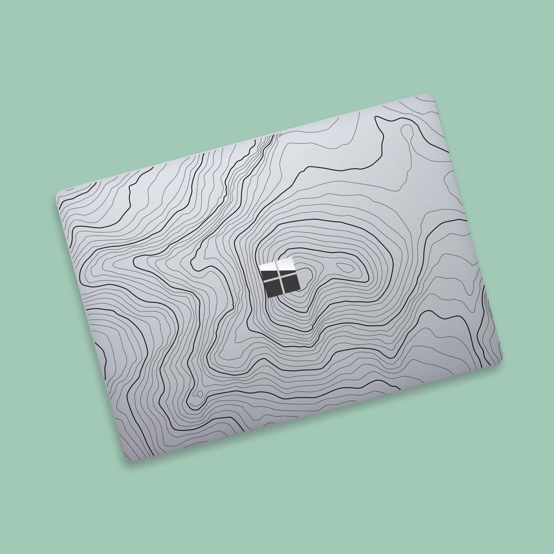 Topographic Map Transparent Surface Laptop Skinminimalist Terrain Clear ...