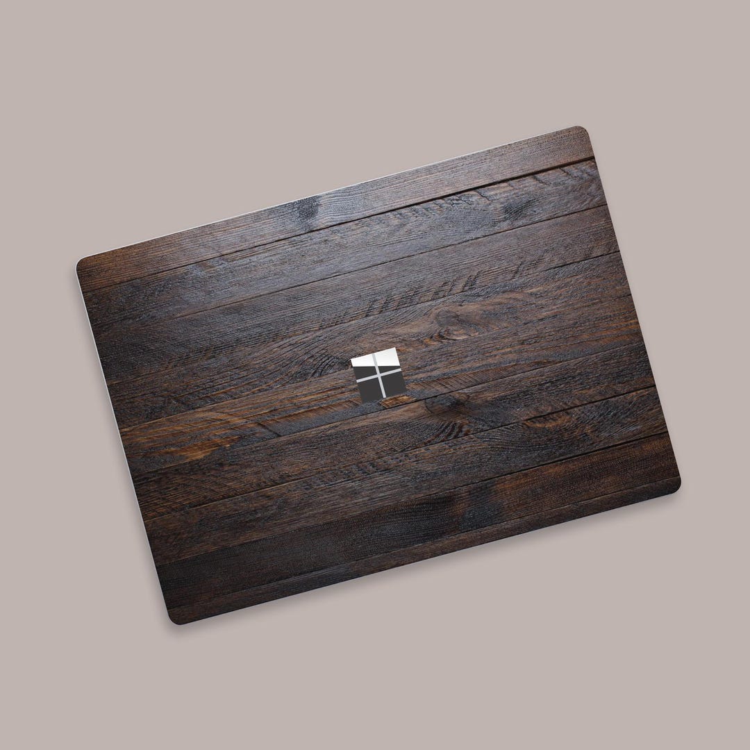 Dark Wood Texture Surface Laptop Protective Skin | Rustic Design ...