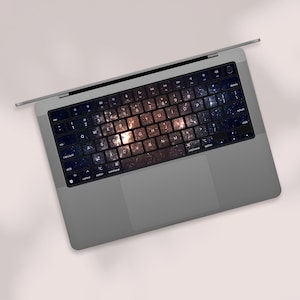 Cosmic Exploration MacBook Keyboard Sticker | Nebula Pattern MacBook ...
