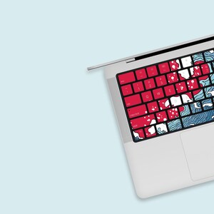 Modern Ukiyo-e Wave MacBook Keyboard Stickers | Japanese Art Wave ...