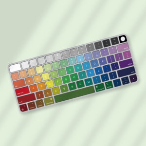 Rainbow Color Scheme Keyboard Sticker for Magic Keyboard With Touch ID ...