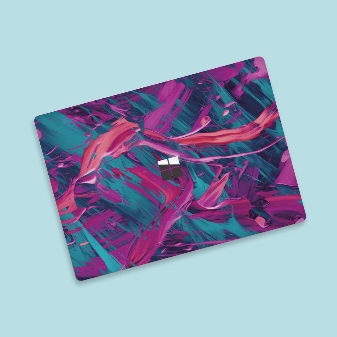 Bold Abstract Surface Laptop Wrap - Vibrant Color Flow - Etsy