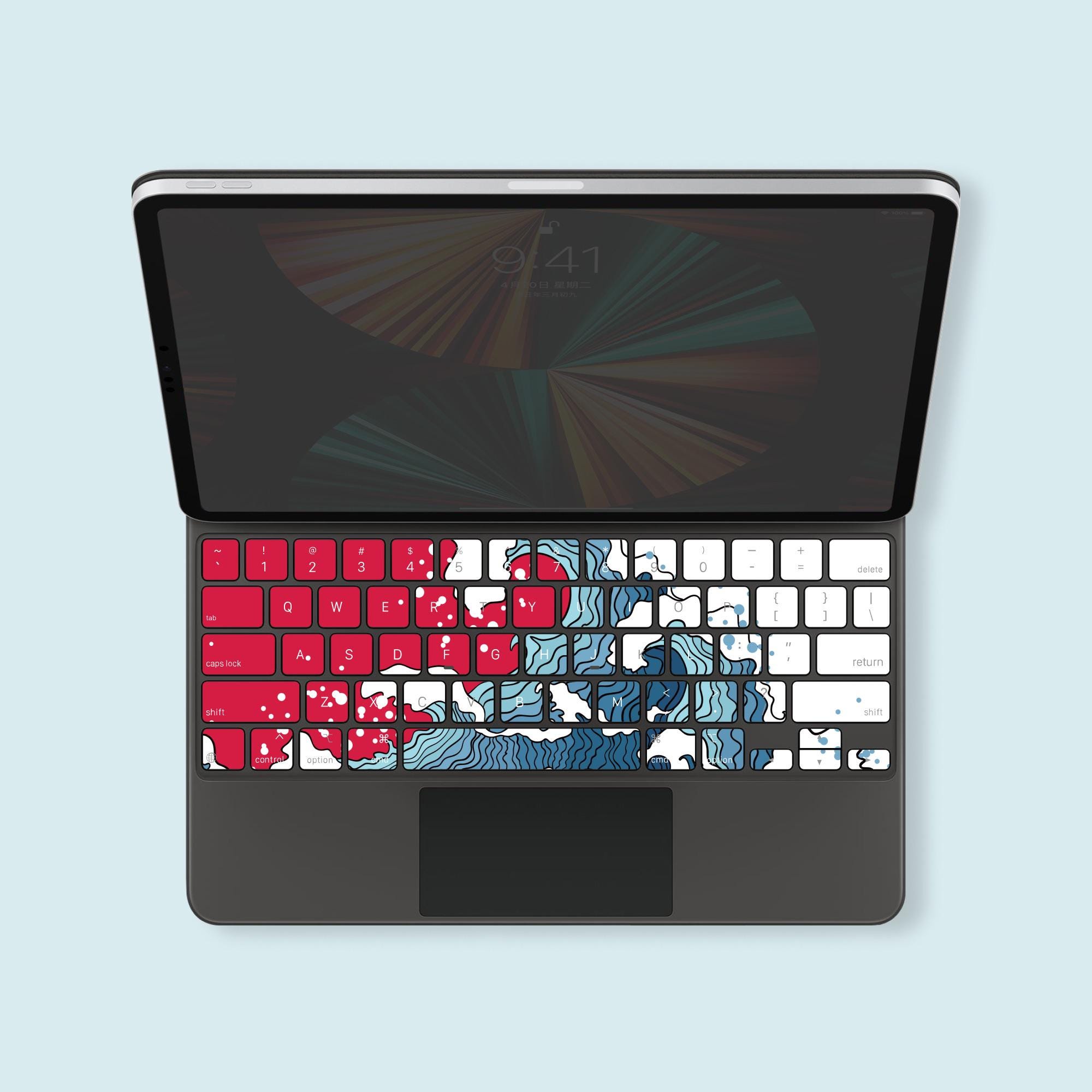 Japanese Art Wave Magic Keyboard for iPad Keyboard Sticker | Ukiyo-e ...