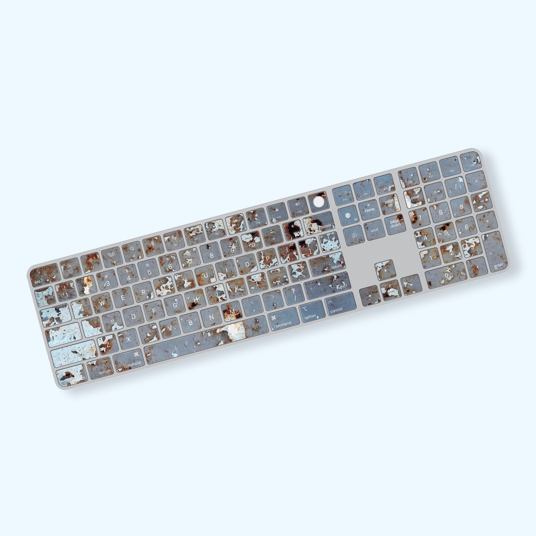Rustic Blue Iron-themed Key Stickers for Apple Magic Keyboard With ...