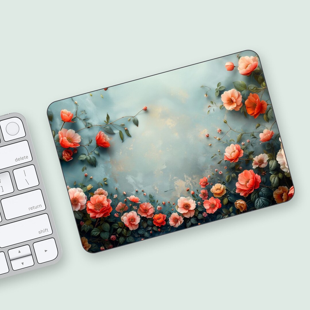 Elegant Floral Design Apple Magic Trackpad Skin | Serene and Peaceful ...