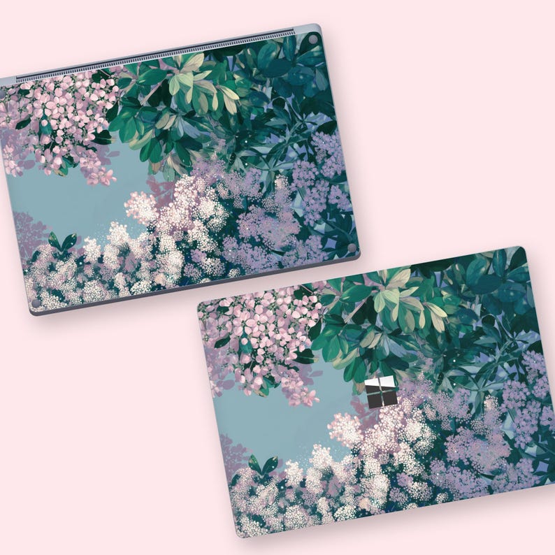 Romantic Lilac Flower Surface Laptop Skin – Delicate Floral Art for ...