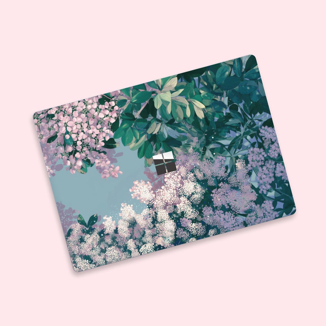 Romantic Lilac Flower Surface Laptop Skin – Delicate Floral Art for ...