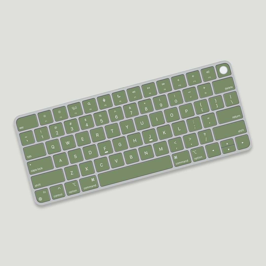 Olive Green Magic Keyboard Stickers | Minimalist Design Apple Keyboard ...