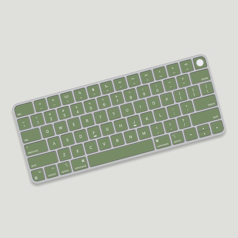 Soft Matte Green Apple Magic Keyboard Stickers, Solid Sage Keycap ...