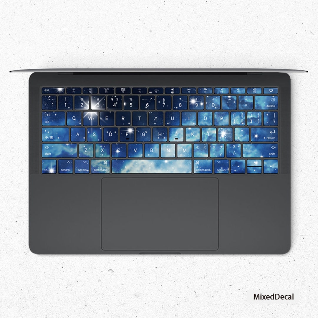 Blue Galaxy Keyboard Stickers Laptop Keyboard Cover Vinyl MacBook ...