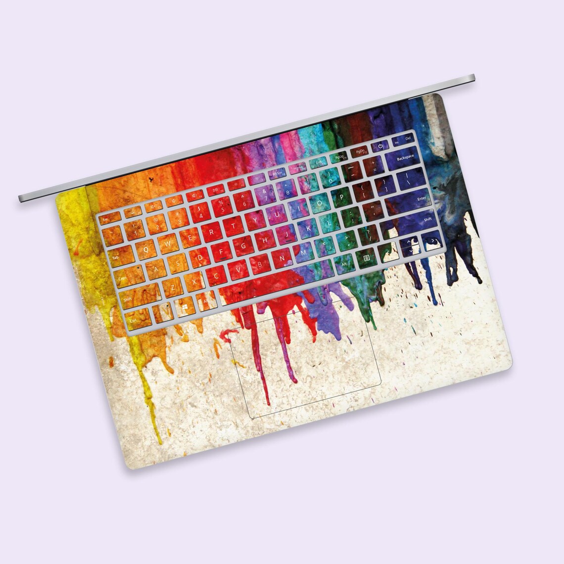 Rainbow Splash Design Surface Laptop Skin | Vibrant Color Drip Art ...