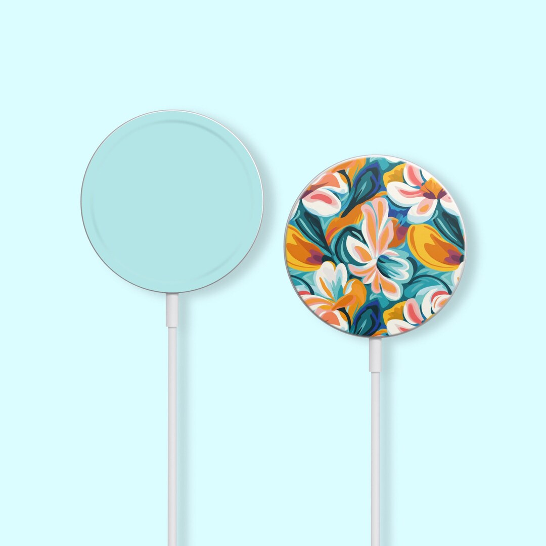 Floral Fusion iPhone Magsafe Charger Skin | Elegant Blossom Apple ...