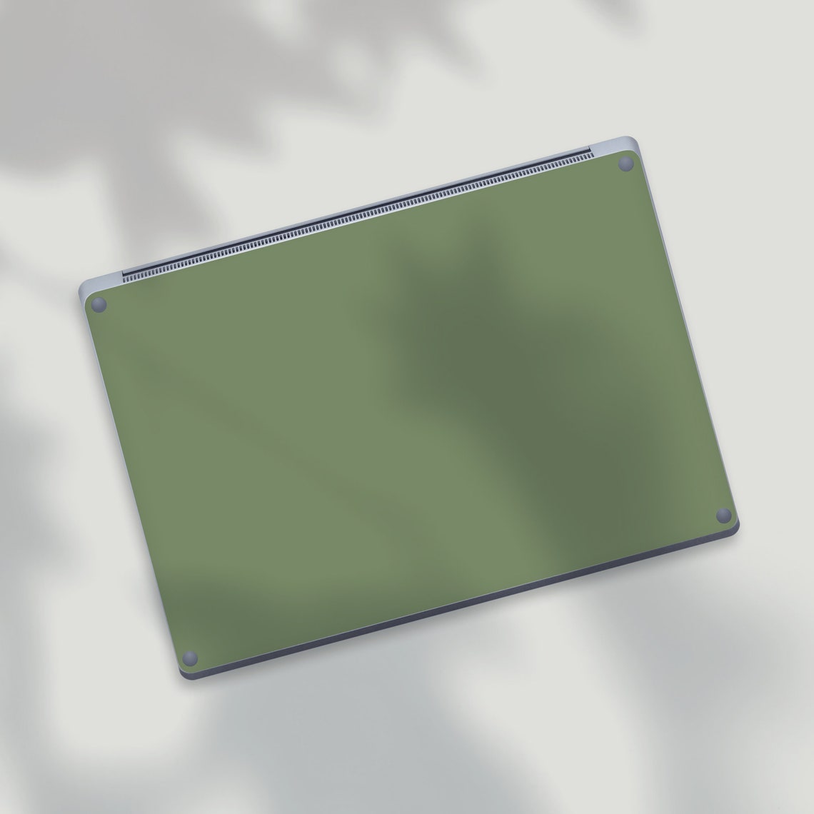 Olive Green Surface Laptop Skin - Minimal Solid Color Protective Cover ...