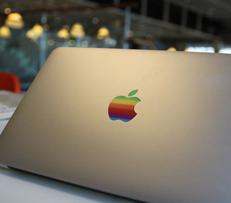 Retro Apple Logo Sticker Macbook Pro Logo Macbook Air Sticker - Etsy UK