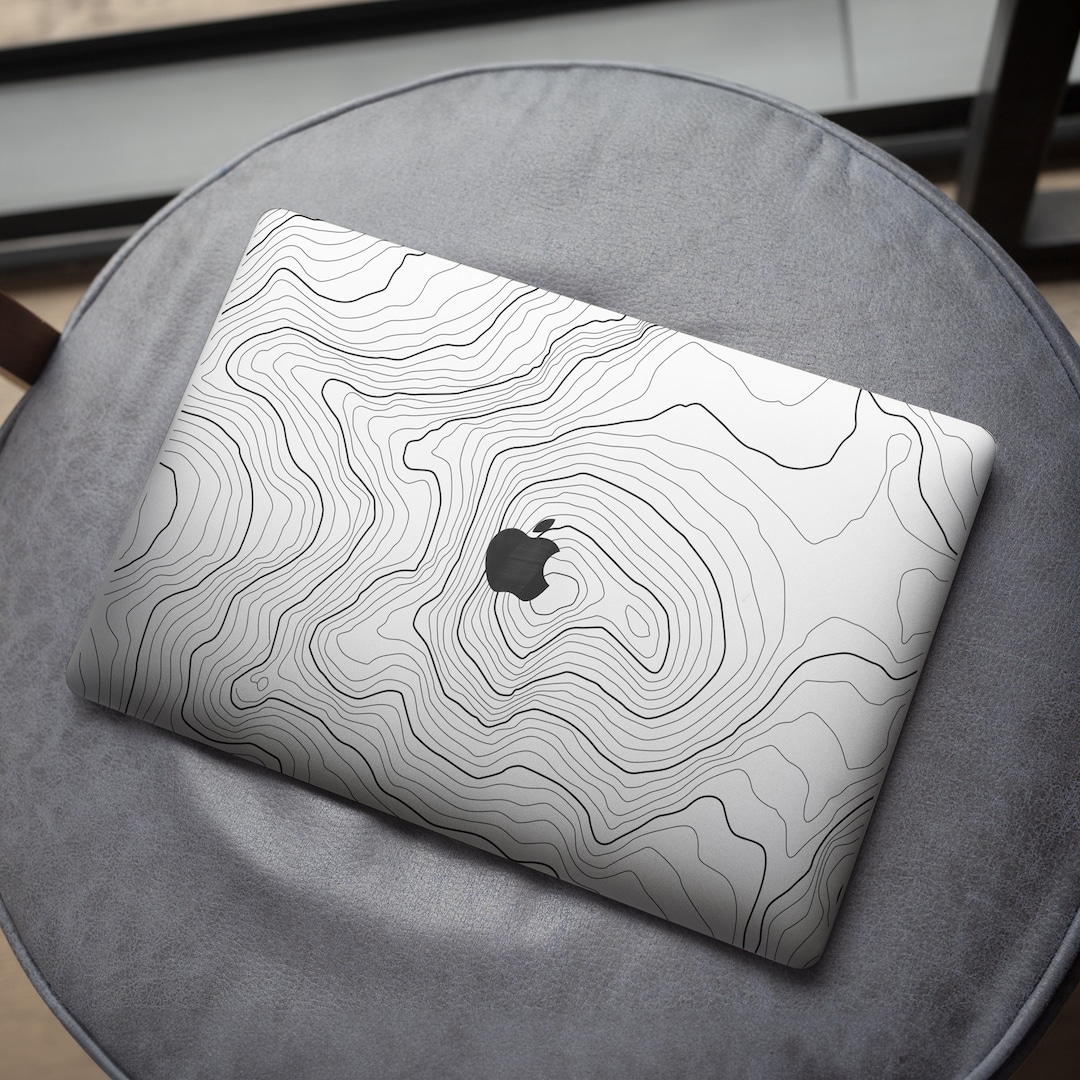 Geographic Contour Map MacBook Transparent Skin | Abstract Topography ...