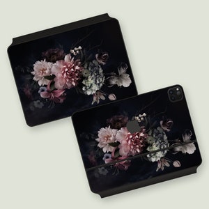 Dark Floral Aesthetics iPad Magic Keyboard Skin | Premium Artistic ...