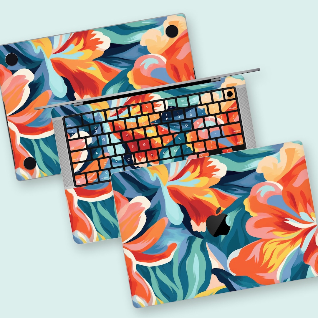 Artistic Petals MacBook Air Skin | Colorful Flora Protective MacBook ...