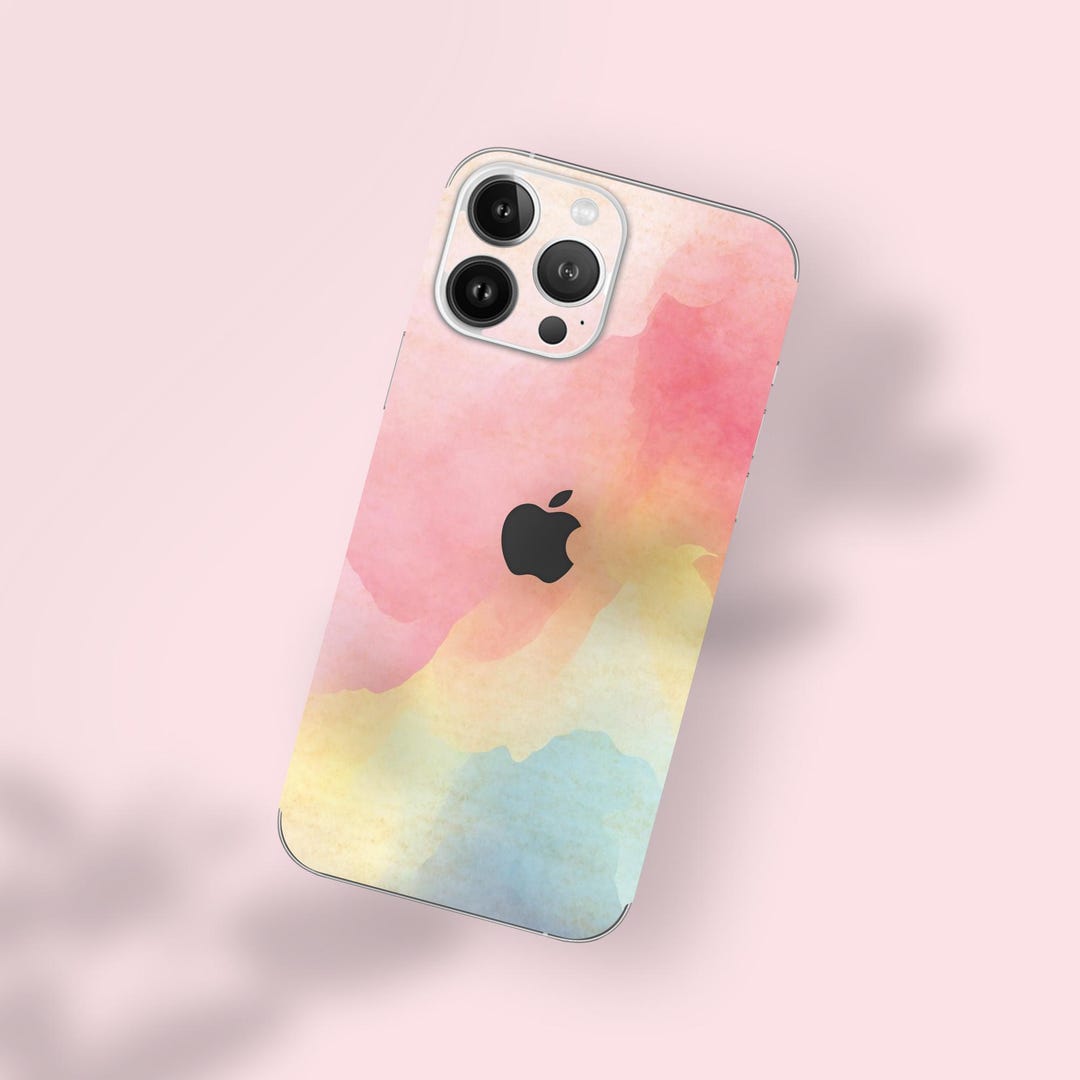Pastel Watercolor Gradient iPhone Decal | Minimalist Pink Ombre iPhone ...