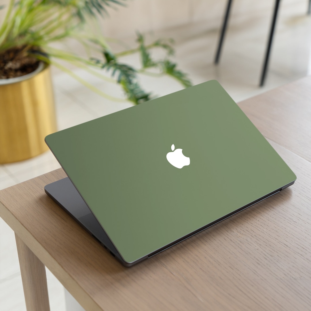 Minimalist Olive MacBook Skin | Elegant Basil Green MacBook Air Film ...