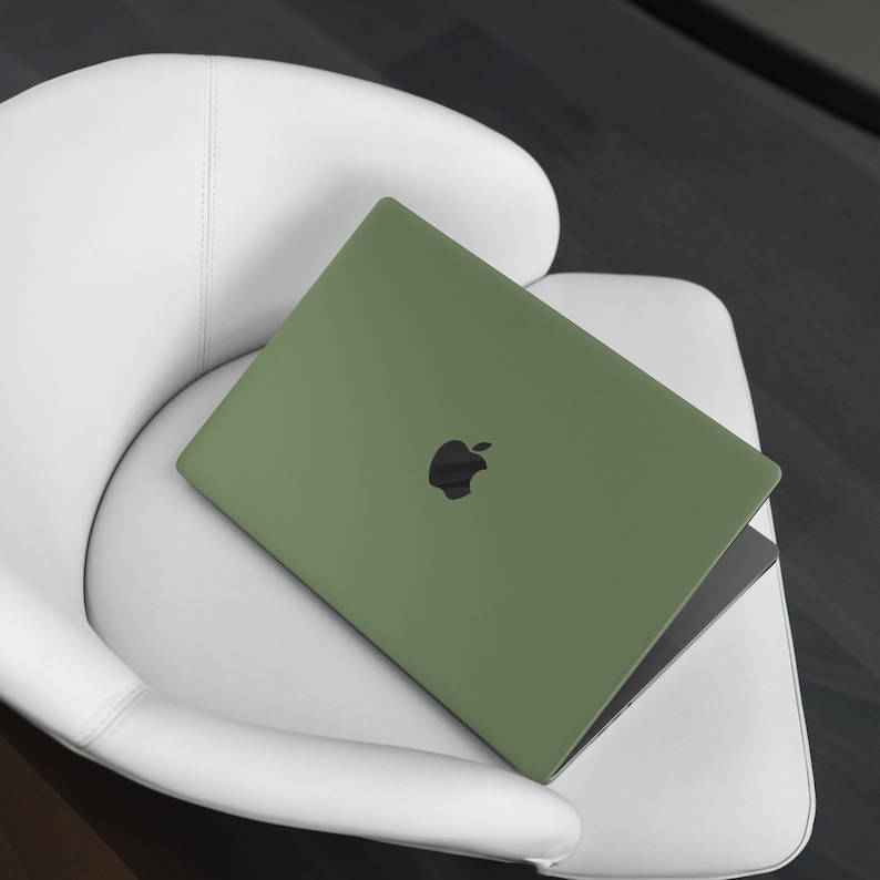 Minimalist Olive MacBook Skin | Elegant Basil Green MacBook Air Film ...